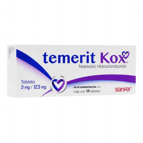 TEMERIT KOX SANFER 5MG/12.5MG / CAJA CON 14 TABLETAS – Zafir Medical Center
