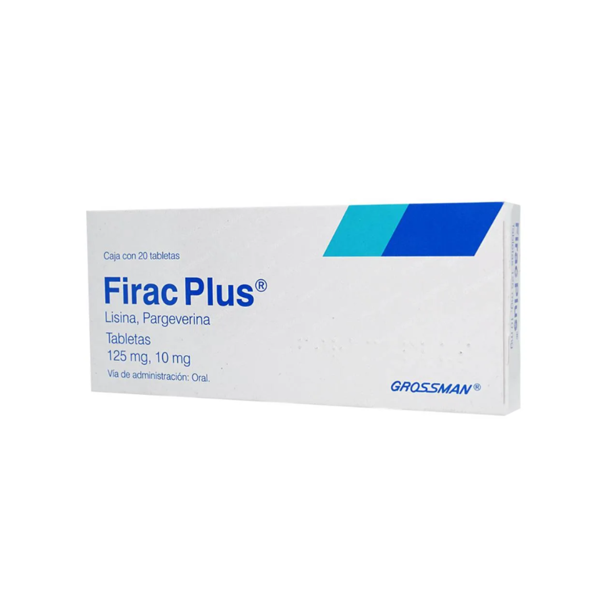 FIRAC PLUS. LISINA 125 MG/PARGAVERINA 10 MG. CAJA CON 20 TABLETAS ...