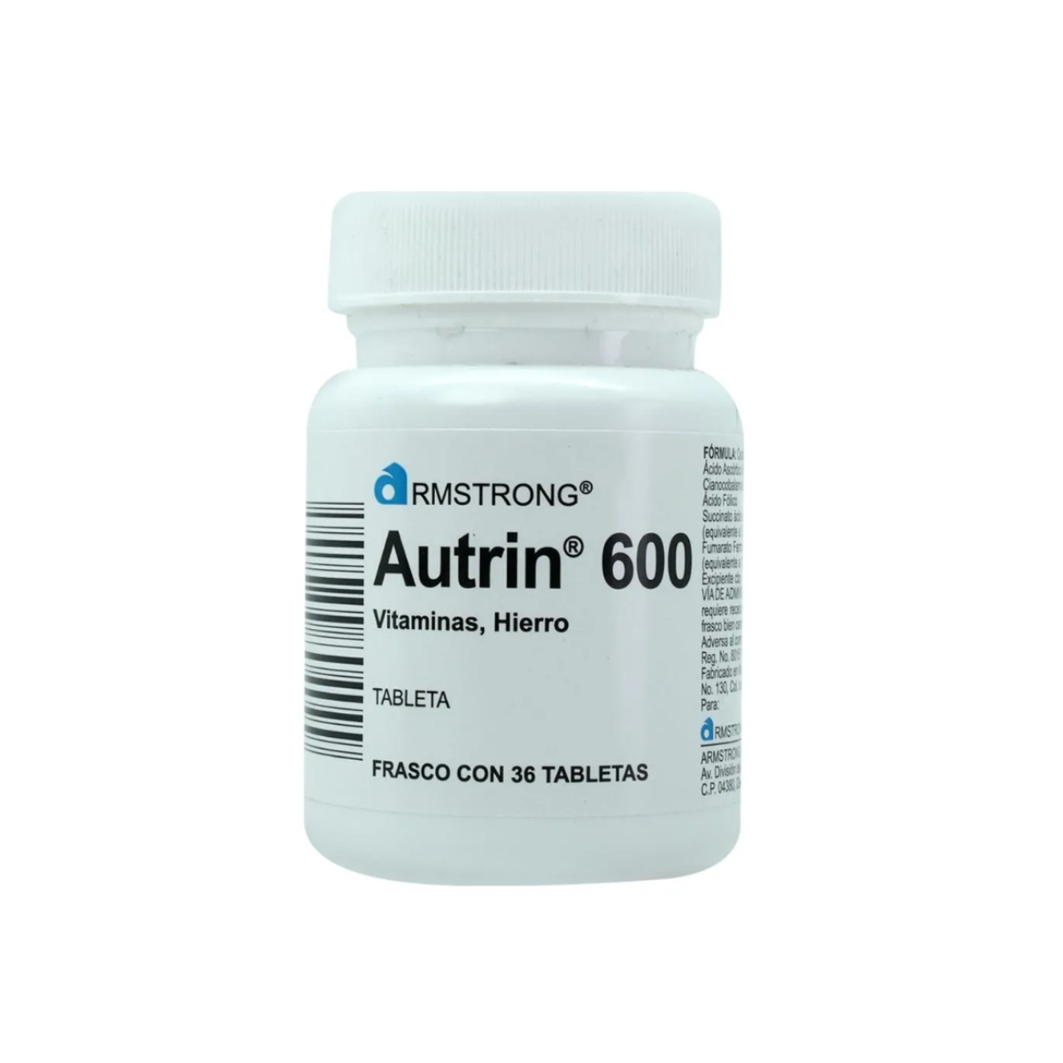AUTRIN 600. VITAMINAS Y HIERRO. FRASCO CON 36 TABLETAS – Zafir Medical ...