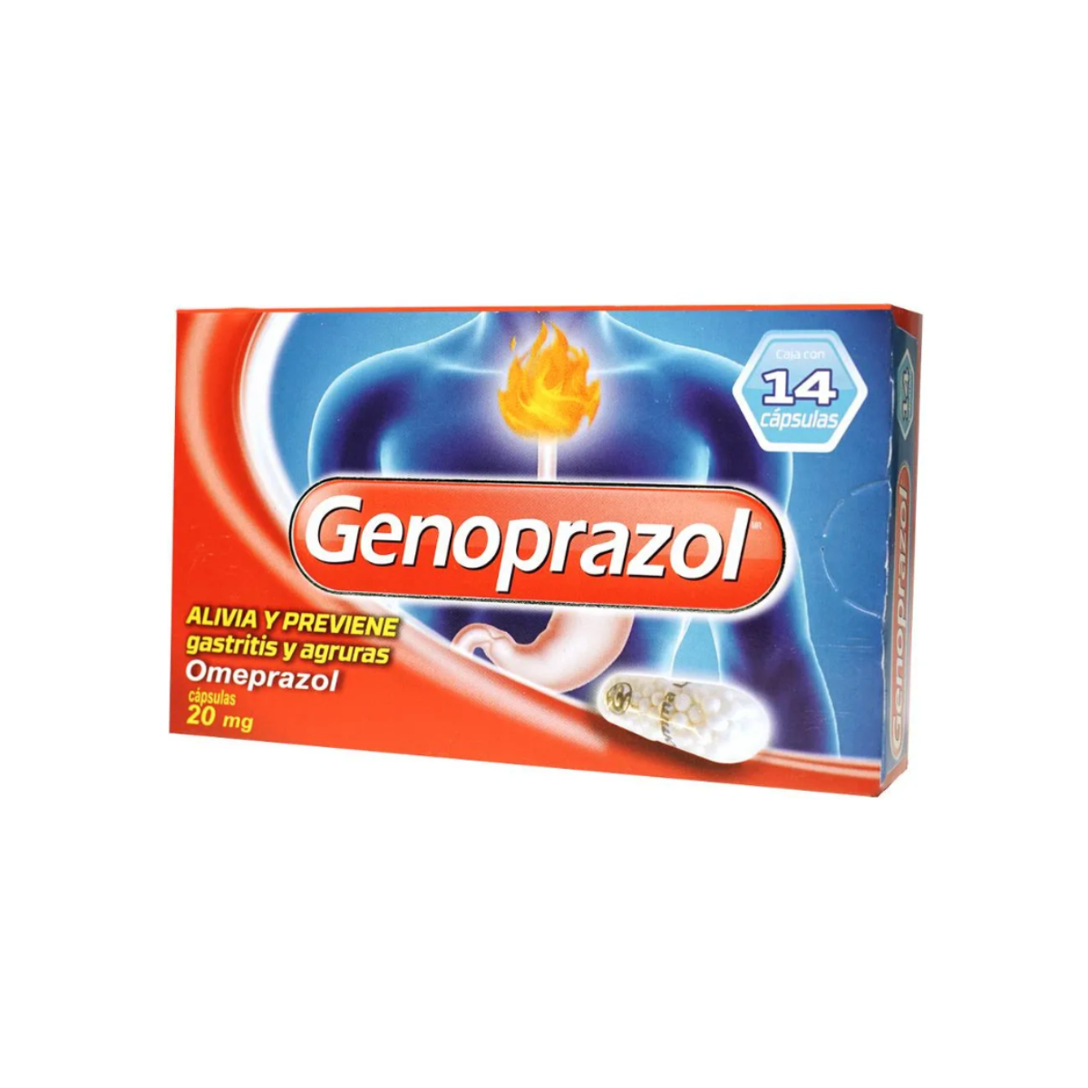 GENOPRAZOL. OMEPRAZOL 20 MG. CAJA CON 14 CÁPSULAS – Zafir Medical Center