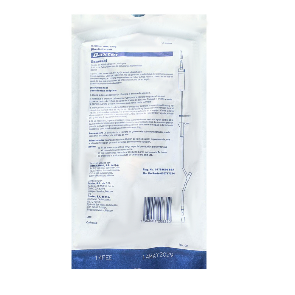 GRAVISET QUIRURGICO. NORMOGOTERO. BAXTER – Zafir Medical Center