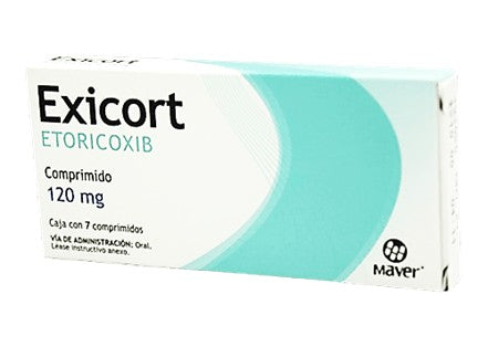 EXICORT. ETORICOXIB 120 MG. CAJA CON 7 COMPRIMIDOS – Zafir Medical Center